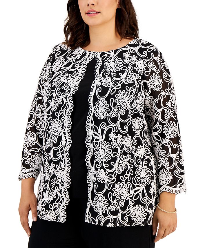 Alex Evenings Plus Size Lace Twinset - Macy's
