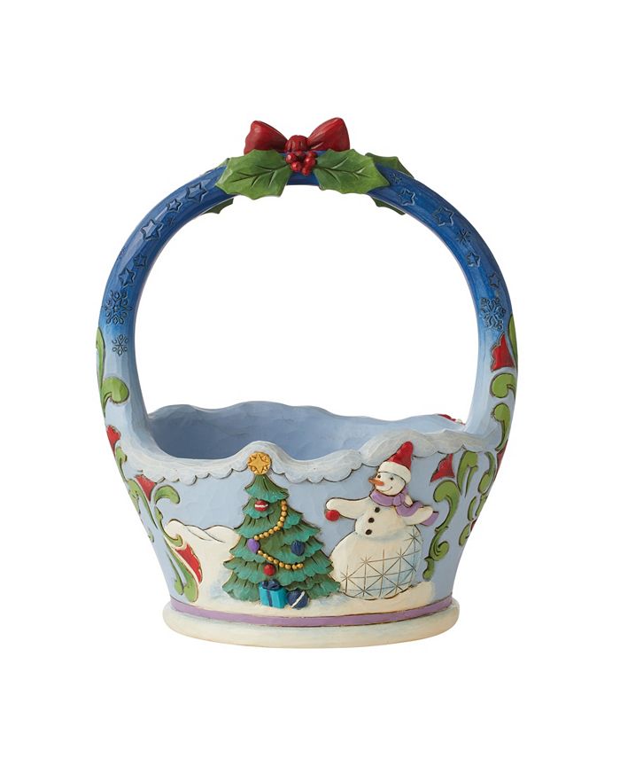 Jim Shore Christmas Basket with Scene Figurine - Macy's