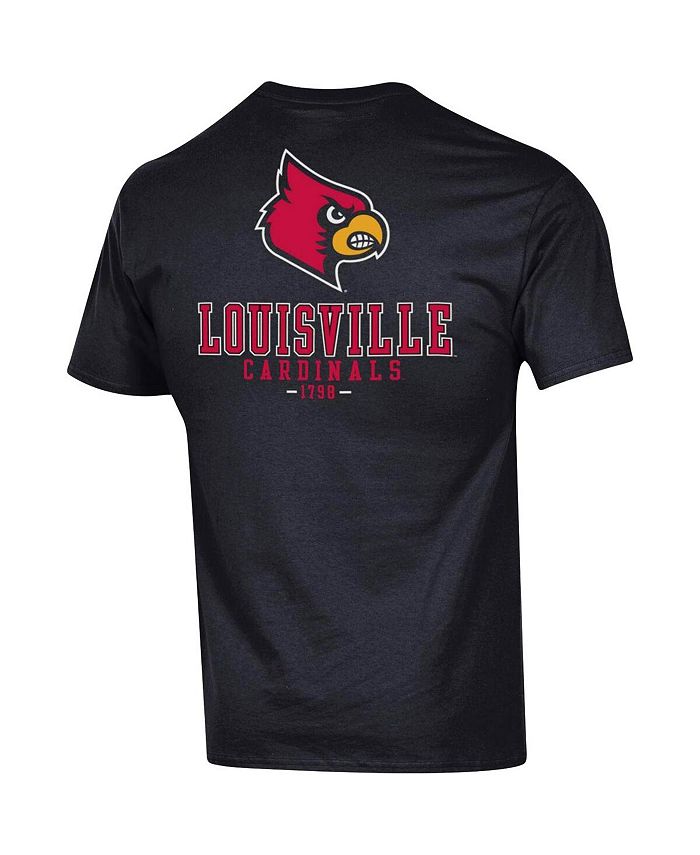 Champion Men's Black Louisville Cardinals Stack 2-Hit T-shirt - Macy's