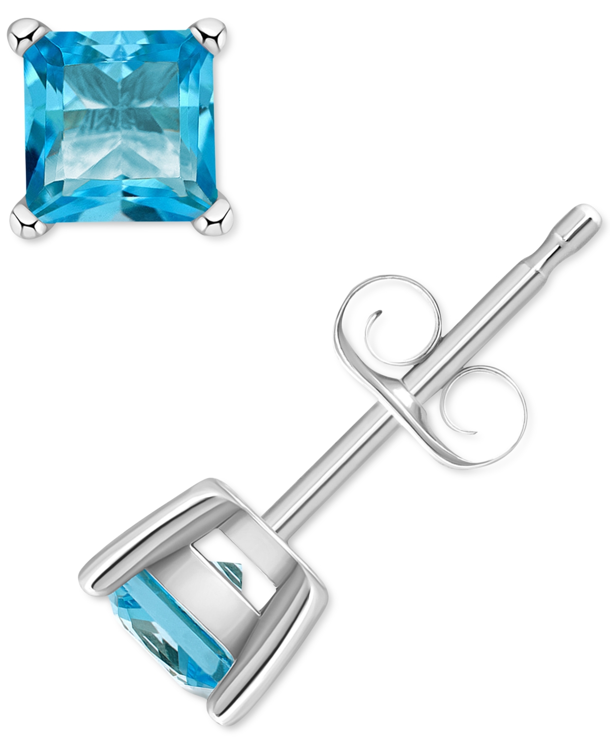 Click here for Blue Topaz Square Stud Earrings (7/8 ct. t.w.) in... prices