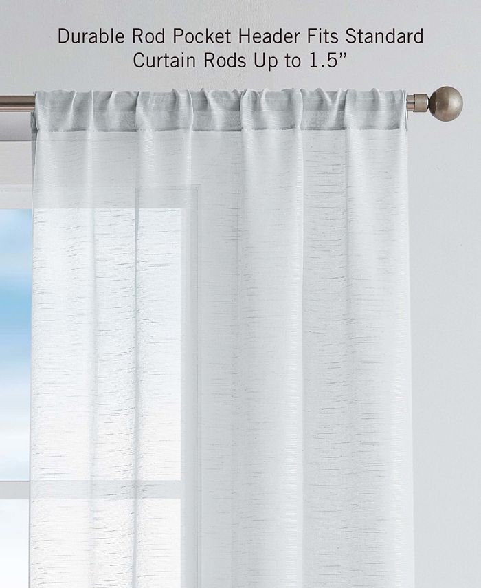 Nautica Erasmus Sheer Rod Pocket Window Curtain Panel Pair, 38" x 84 ...