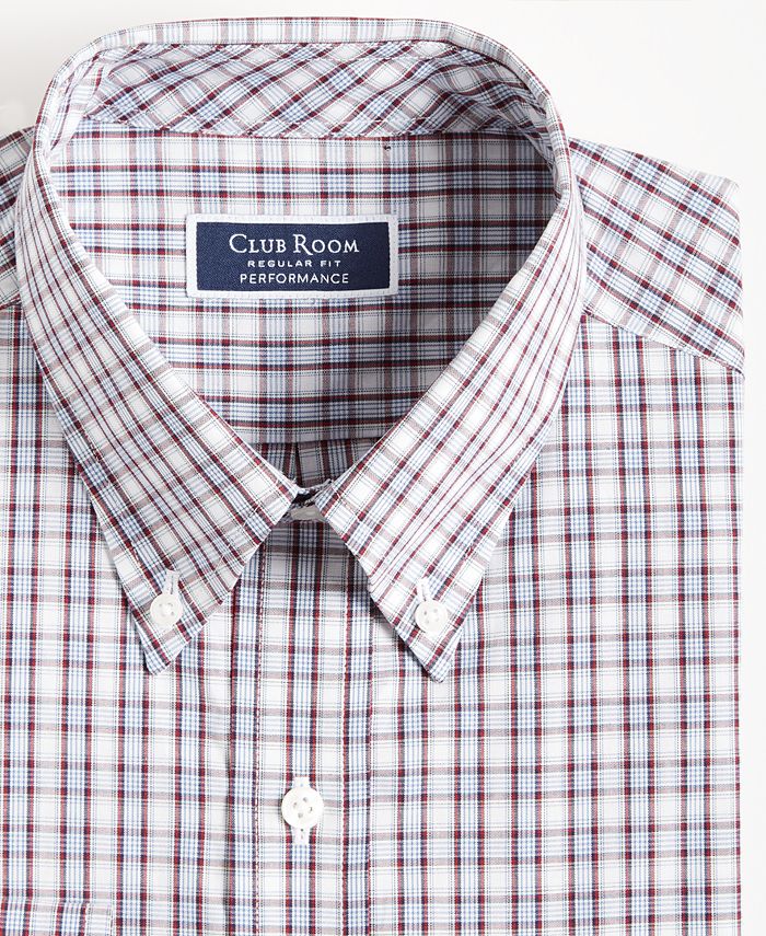 Club Room Men's Regular Fit Jarabe Plaid Cotton Dress Shirt, Created ...