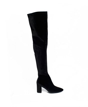 SMASH Shoes Women's Malia Extra Wide Calf Block Heels Thigh High Boots ...