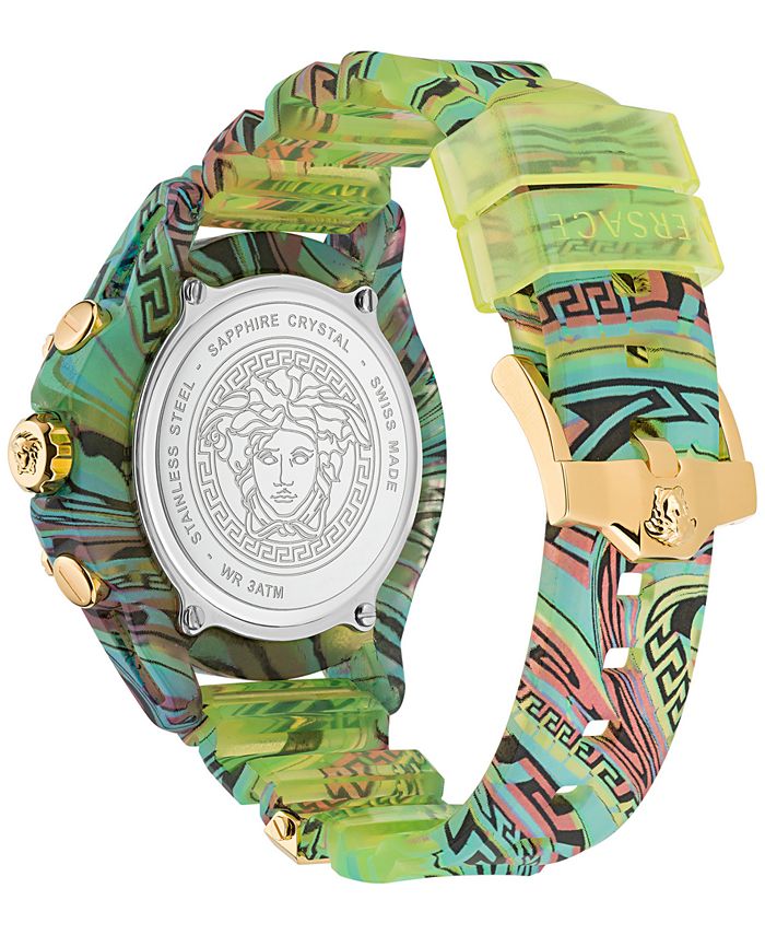 Versace Men's Swiss Chronograph Icon Active Multicolor Silicone Strap ...