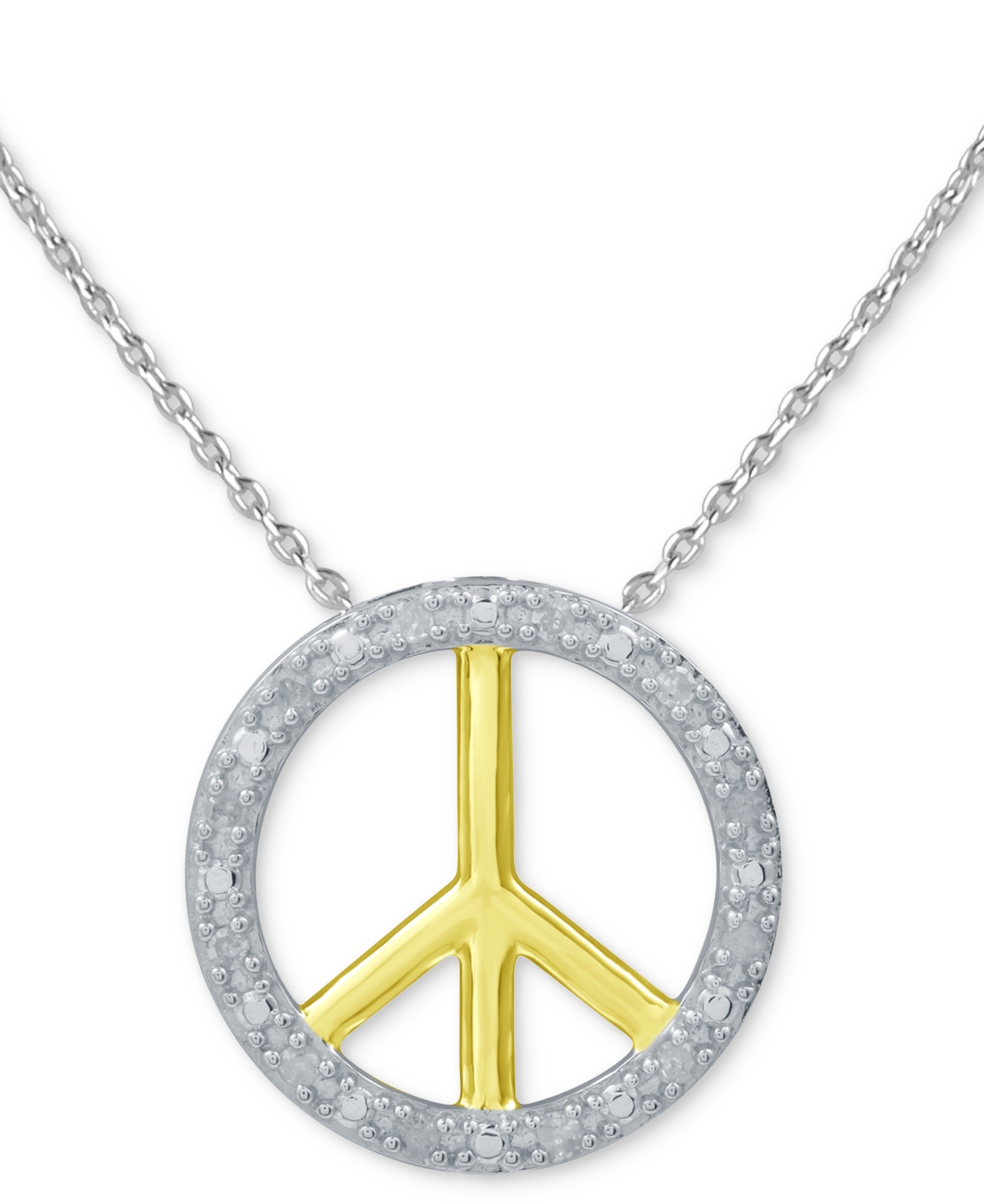 Click here for Diamond Peace Sign 18 Pendant Necklace (1/10 ct. t... prices