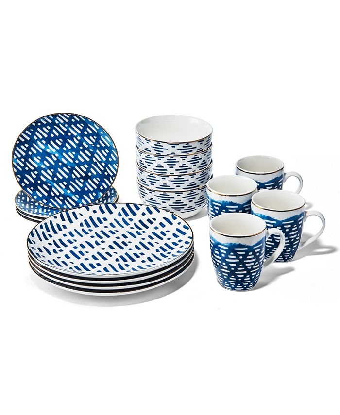 Elle Decor Lucette Dinnerware Set, 16 Piece - Macy's