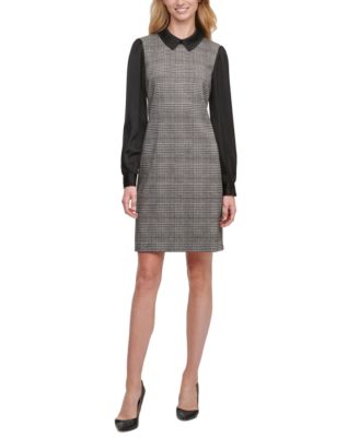 Tommy Hilfiger Petite Plaid Collared Shift Dress Macy s