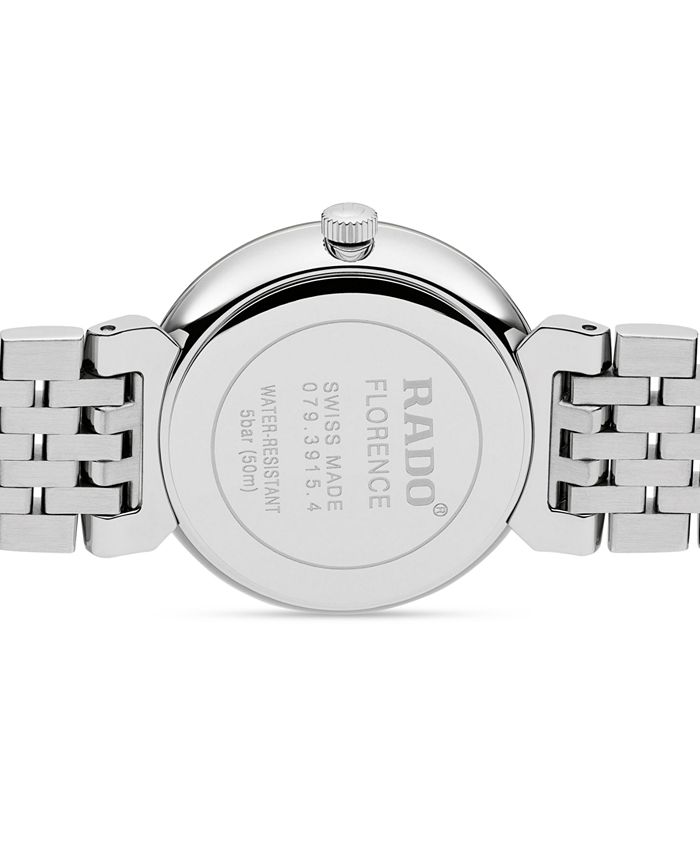 Rado Florence Men's Silver-Tone Stainless Steel Bracelet Watch 30mm ...