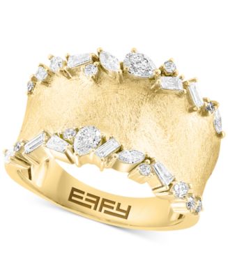 EFFY® Diamond Multi-Cut Textured Statement Ring (5/8 ct. t.w.) in 14k ...
