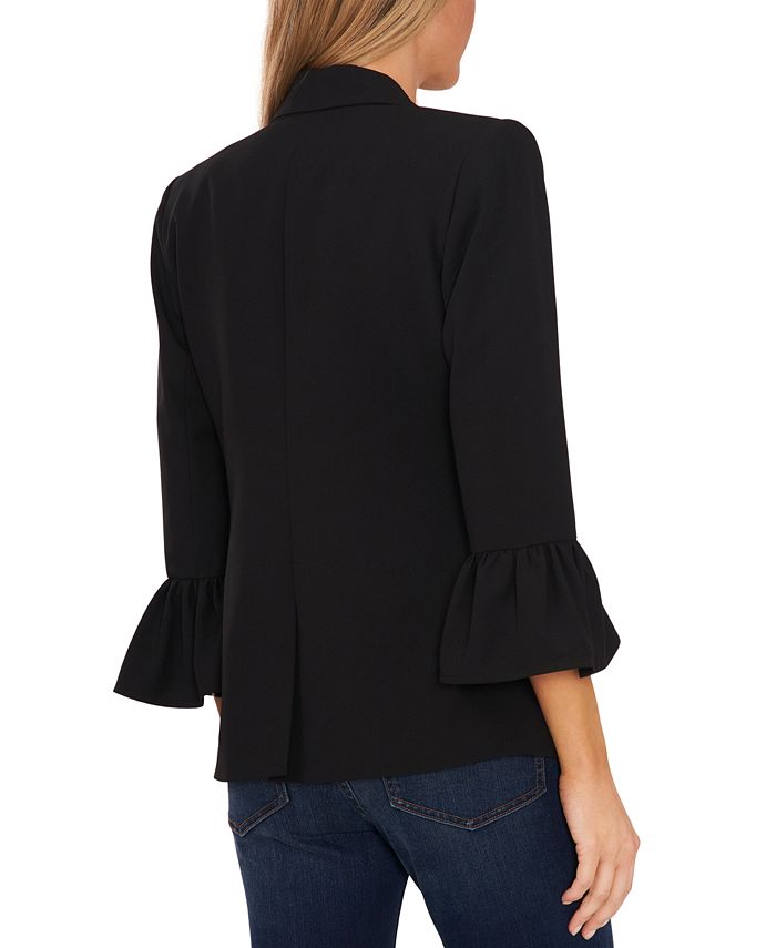 CeCe Women's Ruffle Sleeve Welt Pocket Blazer - Macy's