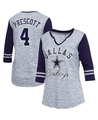 Women's Dak Prescott Gray and Navy Dallas Cowboys Sandra Name and ...
