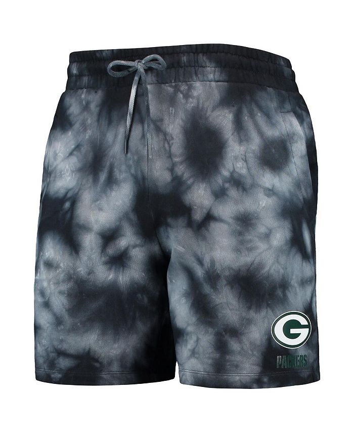 New Era Men's Black Green Bay Packers Tie-Dye Shorts - Macy's