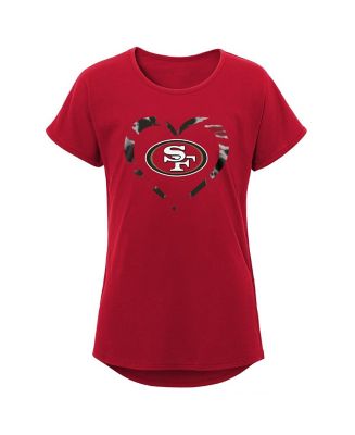 Big Girls Scarlet San Francisco 49ers Tie-Dye Heart T-shirt - Macy's