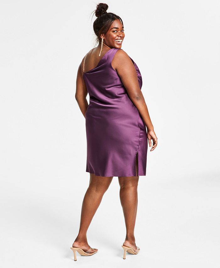 And Now This Trendy Plus Size Satin Chain-Strap Slip Dress & Reviews ...