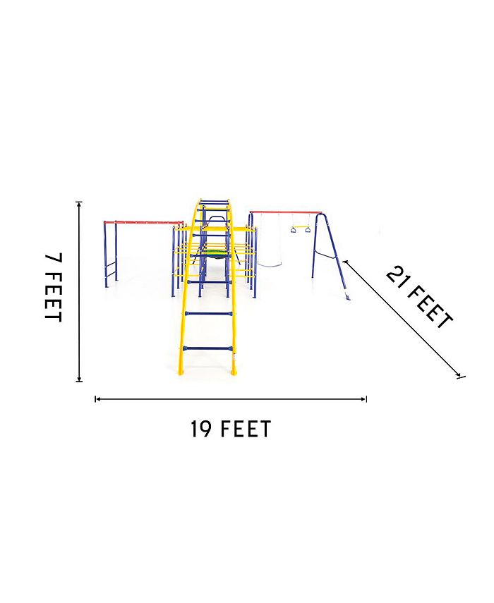ActivPlay Modular Jungle Gym with Saucer Swing, Arched Ladder Climber ...