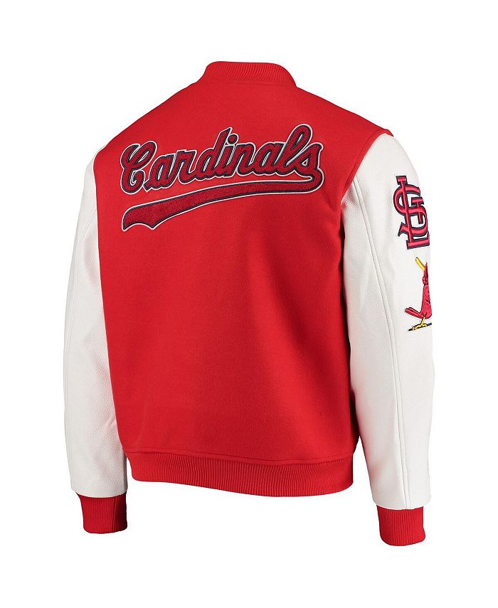 Pro Standard Men's Red, White St. Louis Cardinals Varsity Logo Full-Zip ...