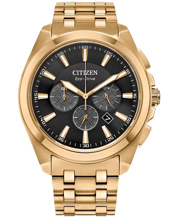 Citizen Eco-Drive Men's Chronograph Classic Gold-Tone Stainless Steel ...