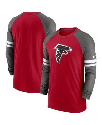 Nike Men's Red, Charcoal Atlanta Falcons Performance Raglan Long Sleeve ...
