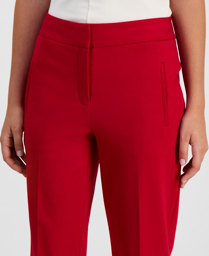 Bar III Women's Straight-Leg Mid-Rise Ankle Pants, Created for Macy's ...