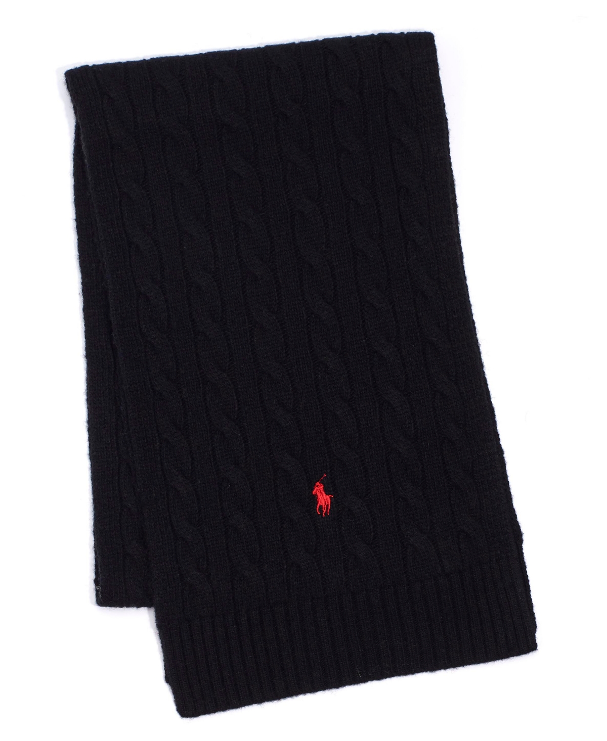 Click here for Polo Ralph Lauren Mens Classic Cable Scarf - Black prices