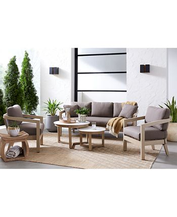 Agio Reid Outdoor Nesting Porcelain Top Coffee Tables (30" + 23 ...