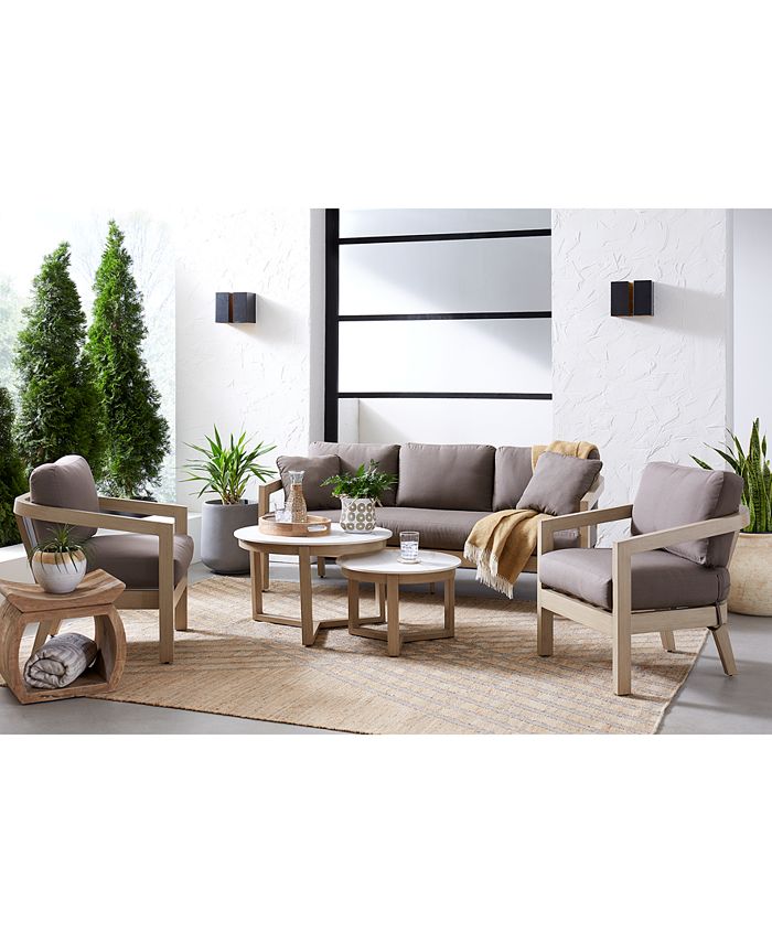 Agio Reid Outdoor Nesting Porcelain Top Coffee Tables (30" + 23 ...