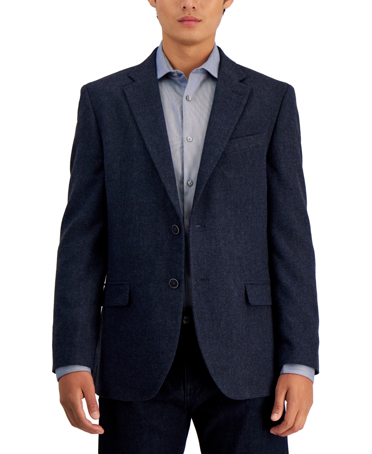 Click here for Nautica Mens Modern-Fit Solid Herringbone Tweed Sp... prices