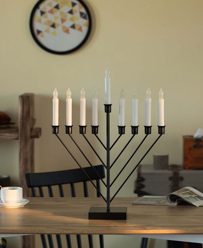 Vintiquewise 9 Branch Electric Chabad Judaic Chanukah Menorah with LED ...
