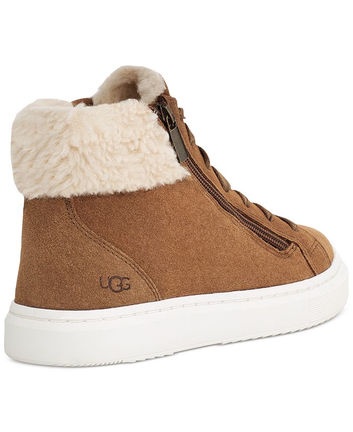UGG® Women's Alameda Mid Plush-Cuff Lace-Up Zip Booties - Macy's