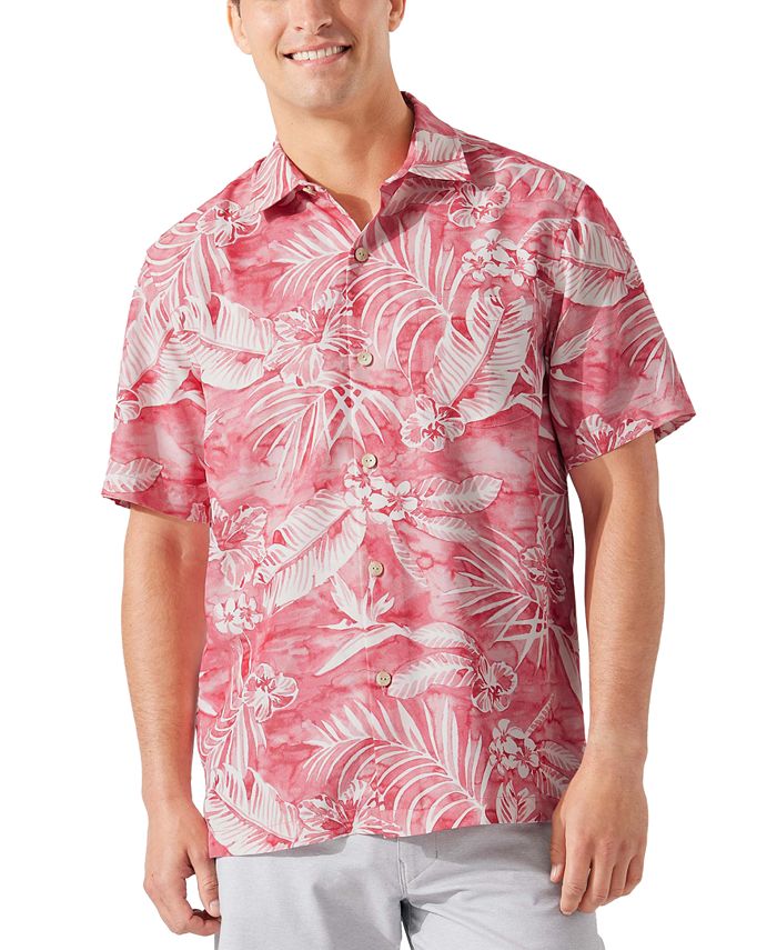 Tommy Bahama Men's Coconut Point Aqua Lush IslandZone® Camp Shirt ...
