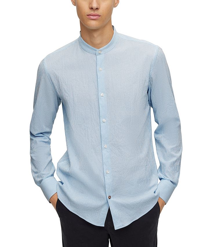 Hugo Boss Men's Collarless Slim-Fit Shirt - Macy's