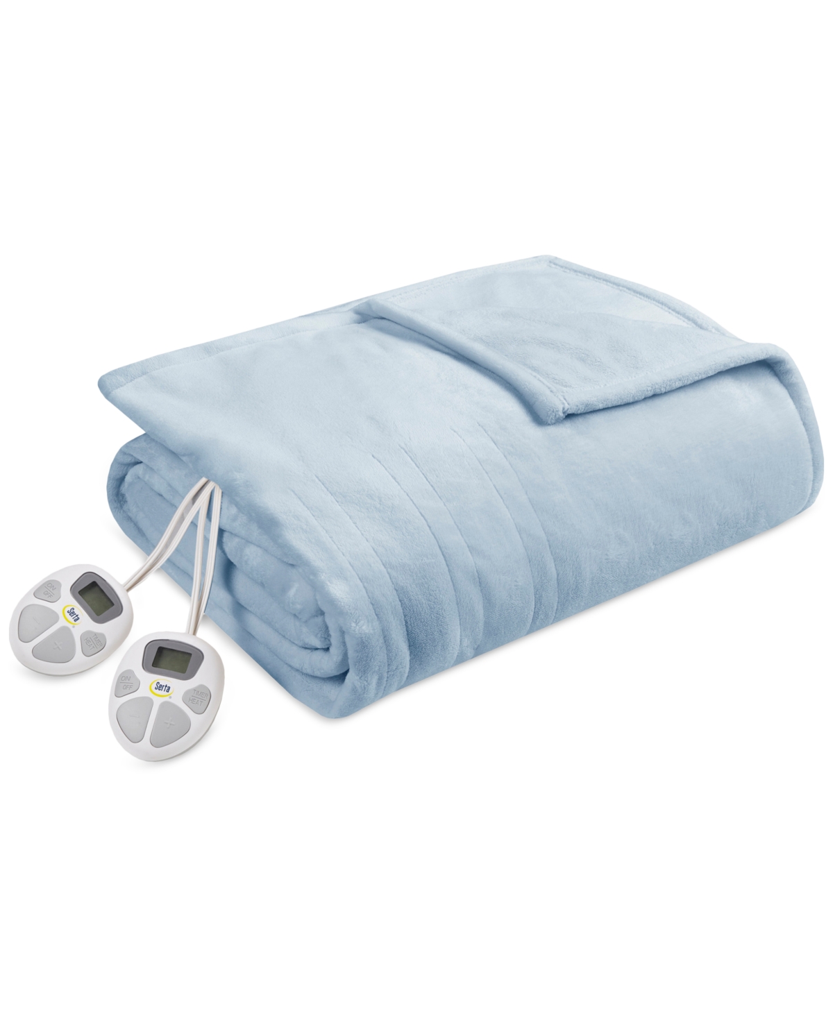 Click here for Serta Electric Plush Blanket  King - Light Blue prices