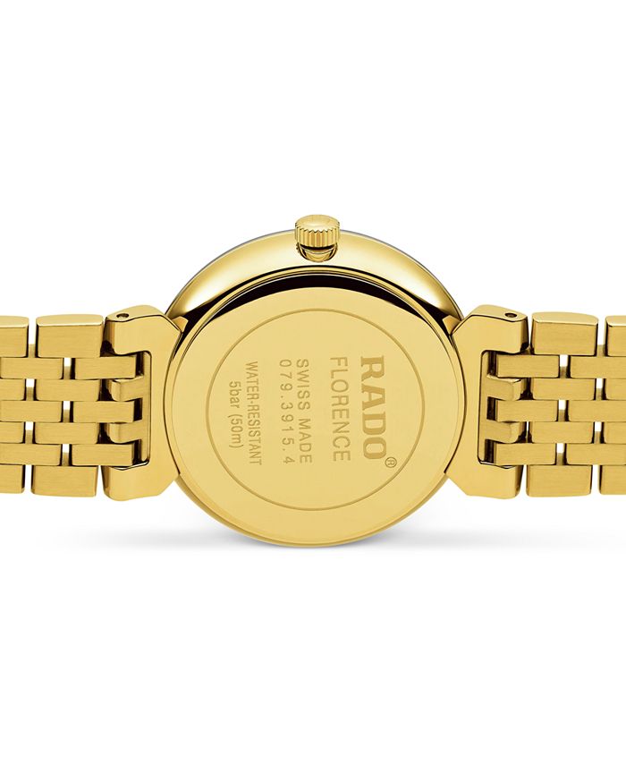 Rado Women's Swiss Florence Classic Diamond Accent Gold Tone Stainless ...
