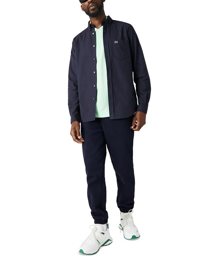 Lacoste Men's Regular Fit Long-Sleeve Solid Oxford Shirt - Macy's