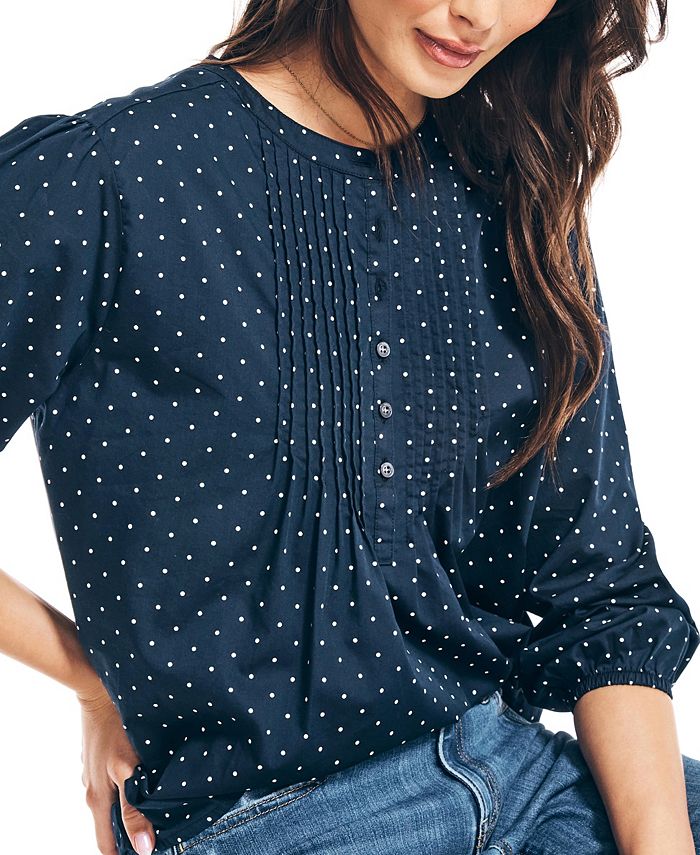 Nautica Women's Split-Neck Popover Top - Macy's