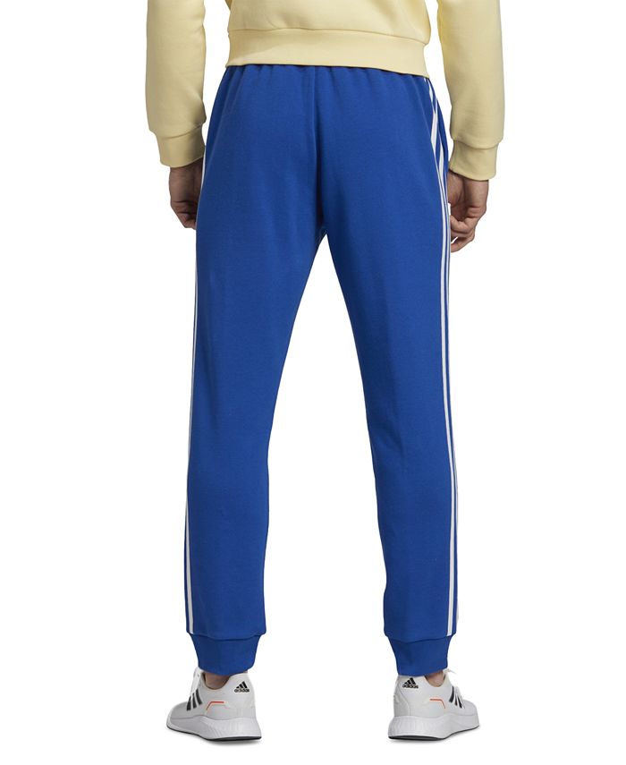 adidas Men's Essentials Fleece Tapered Cuff Three-Stripes Jogger Pants ...