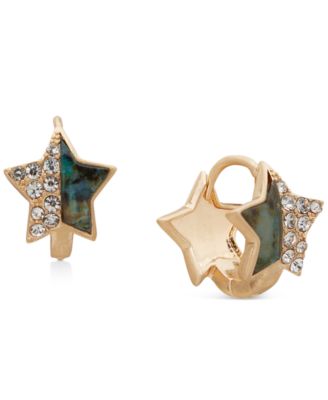 lonna & lilly Gold-Tone Pavé & Color Star Huggie hoop Earrings - Macy's
