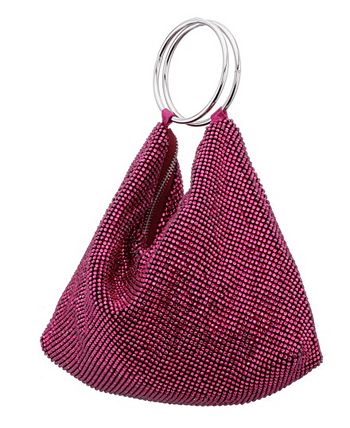 Nina Women's Glass Crystal Mesh Double Ring Handle Pouch Bag - Macy's