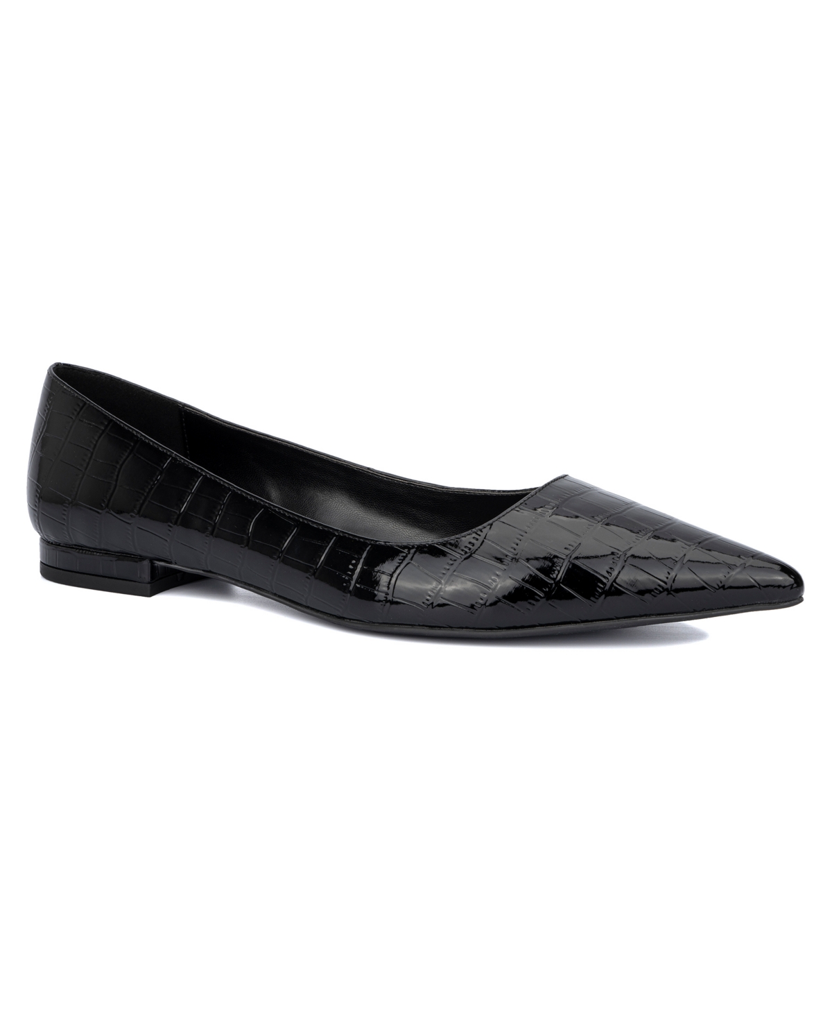 Click here for Bailey Ballet Flat - Wide Width - Black croc prices