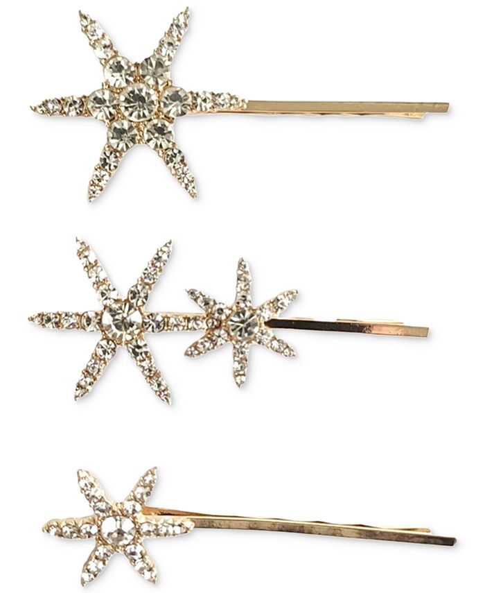 I.N.C. International Concepts 3-Pc. Gold-Tone Pavé Star Bobby Pin Set ...