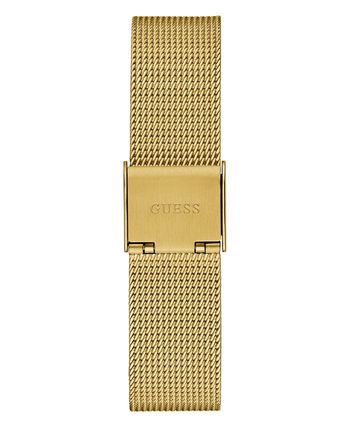GUESS Women's Gold-Tone Glitz Stainless Steel, Mesh Bracelet Watch ...