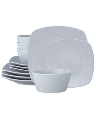 Colorscapes Swirl Square Set 12 Piece Dinnerware Set, Service For 4 ...