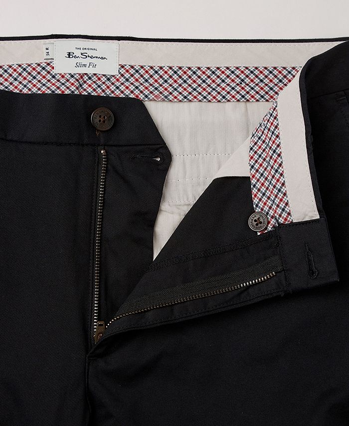 Ben Sherman Men's Slim-Fit Stretch Five-Pocket Branded Chino Pants - Macy's