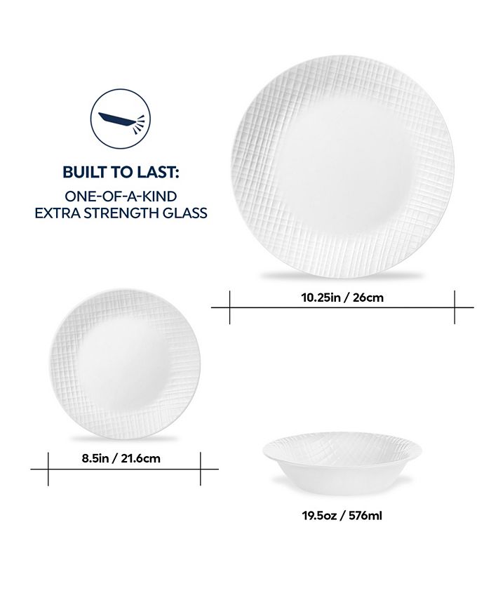Corelle Embossed Linen Weave 12 Pc. Dinnerware Set, Service for 4 - Macy's