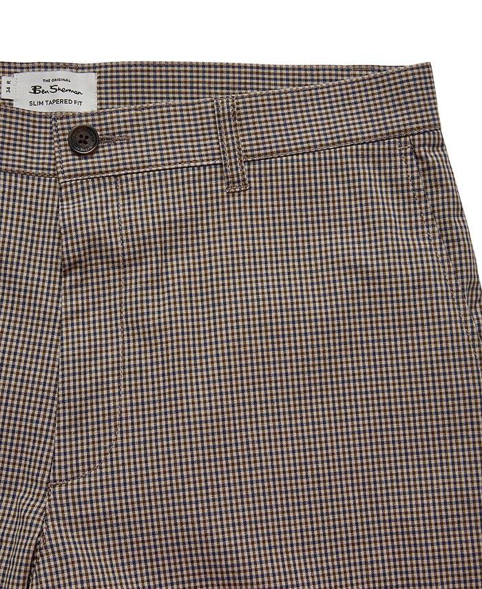Ben Sherman Men's Mini-Check Slim Taper Pants - Macy's
