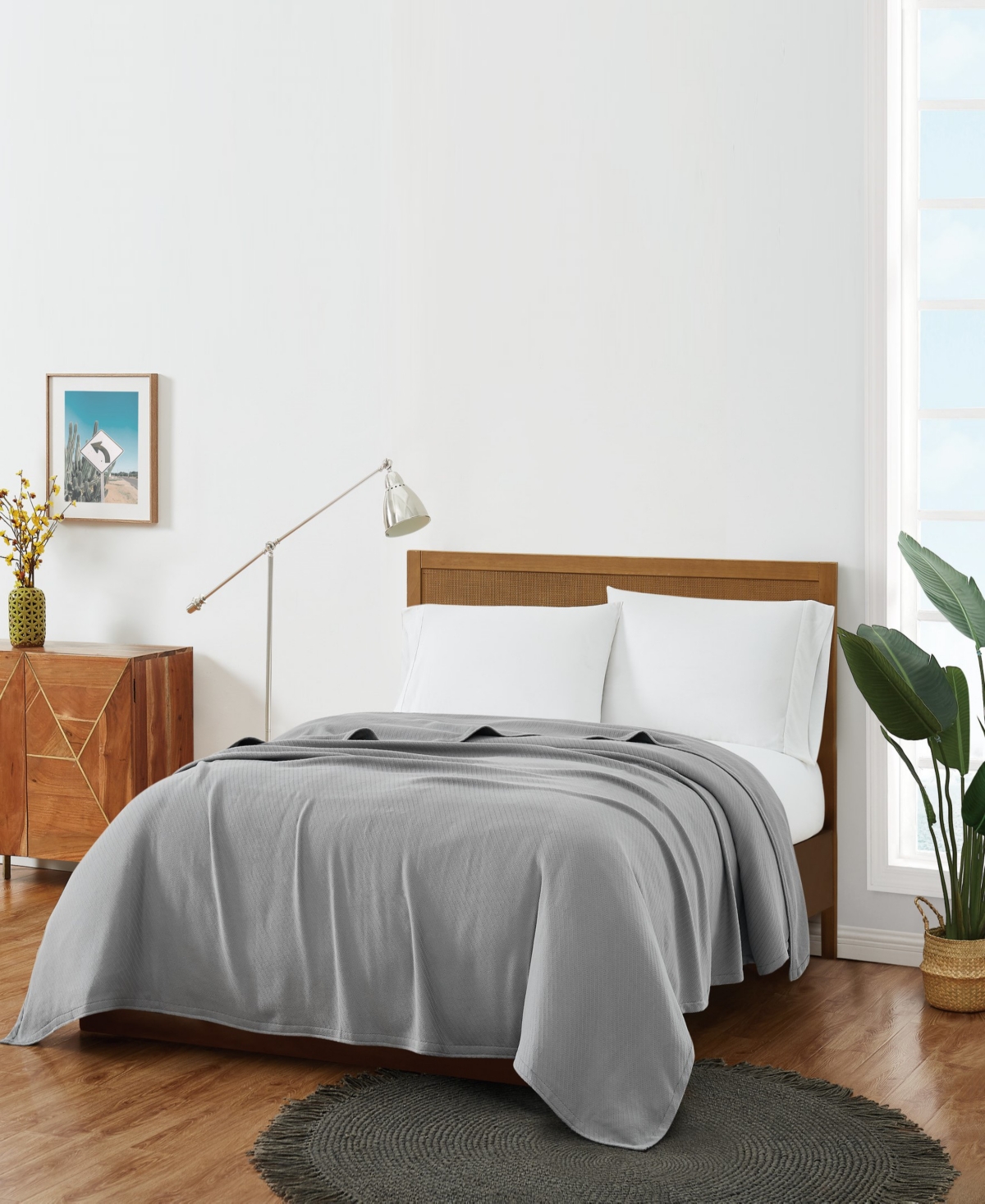Click here for Frye Cotton Woven Blanket  Full/Queen - Gray prices