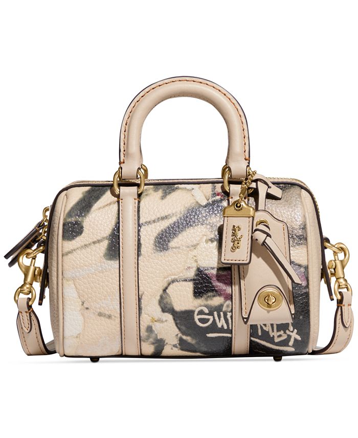 COACH Mint x Serf Ruby Printed Leather Satchel 18 with Crossbody Strap ...