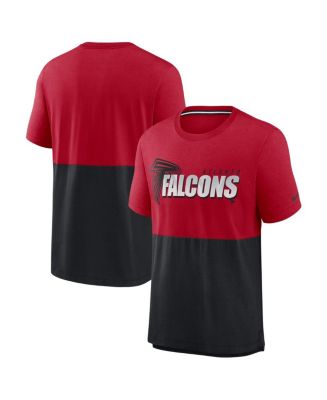 Men's Nike Red, Black Atlanta Falcons Fan Gear Colorblock Tri-Blend T ...