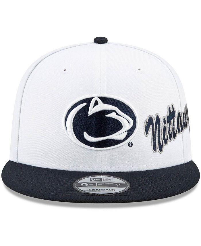 New Era Men's White, Navy Penn State Nittany Lions Two-Tone Side Script ...
