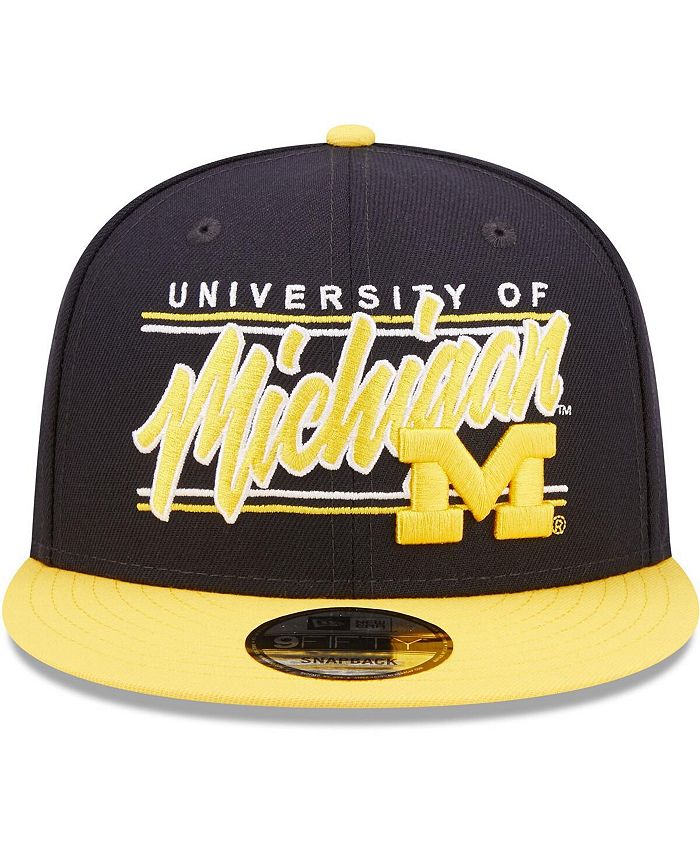 New Era Men's Navy Michigan Wolverines Team Script 9FIFTY Snapback Hat ...